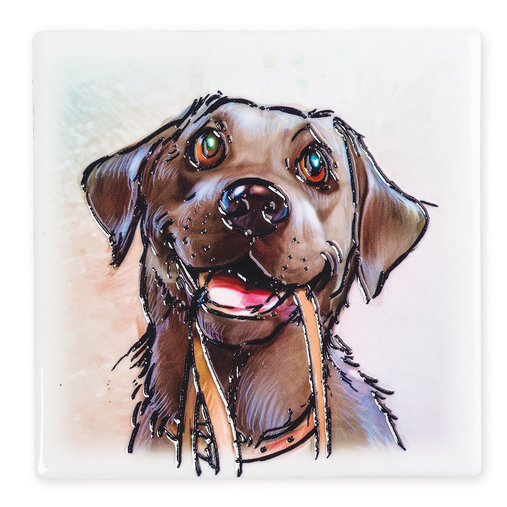 Black Labrador Ceramic Art Coaster - The Gift Shop
